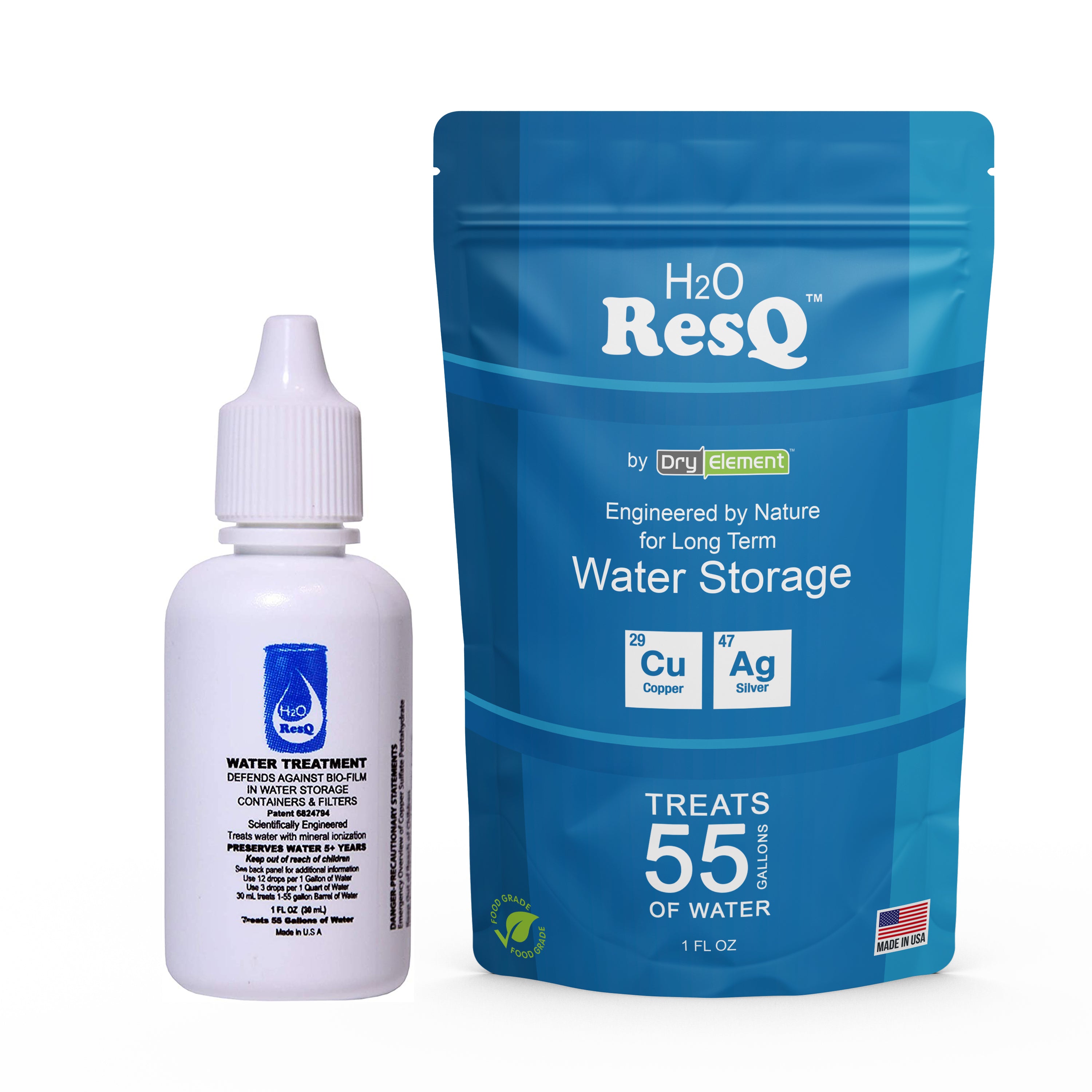H2O ResQ Water Storage Treatment 55 Gallons – Dry Element